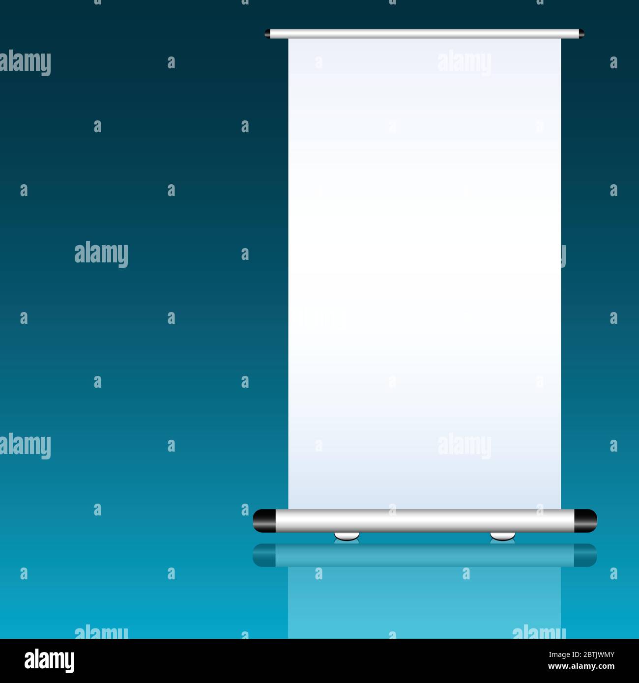 roll up with white background on blue art illustration Stock Vector ...