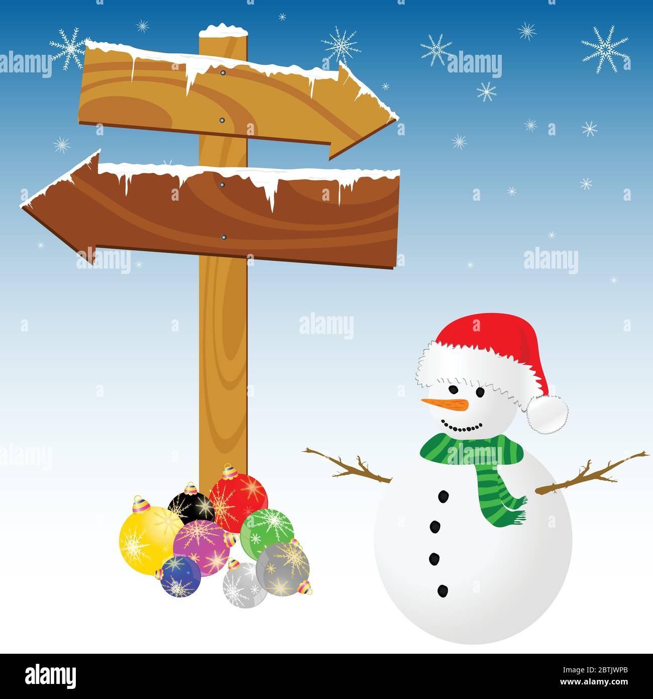 snowman and winter color vector illustration Stock Vector Image & Art ...