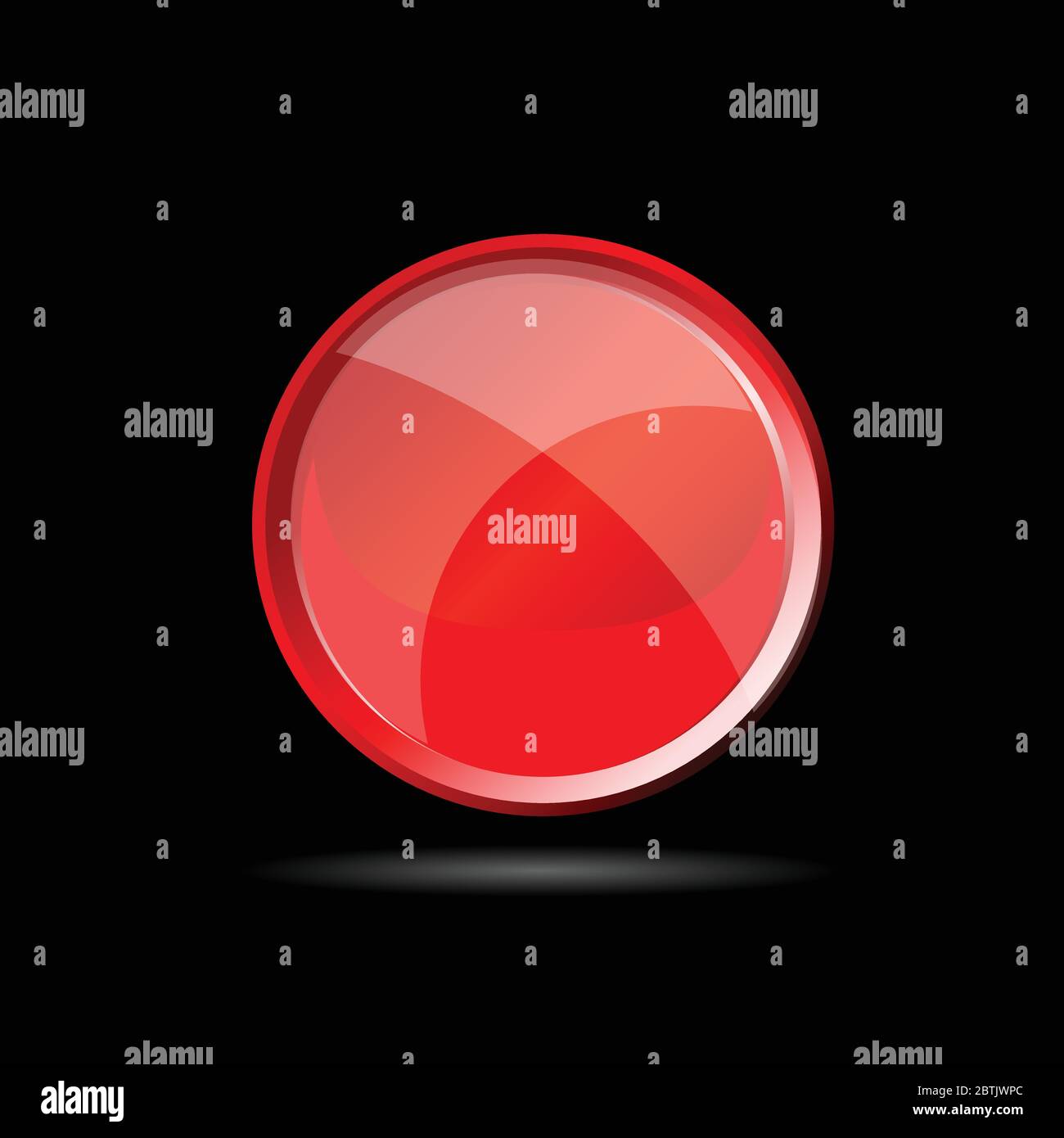 red glossy button on black vector illustration Stock Vector Image & Art ...