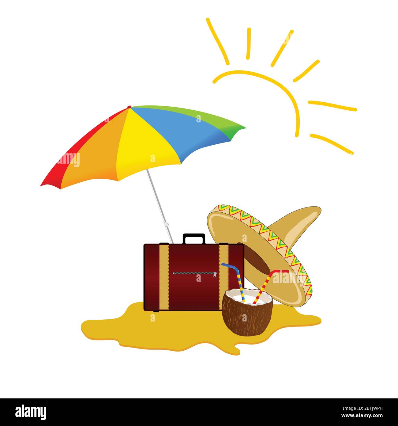 sun and beach stuff art vector illustration Stock Vector Image & Art ...