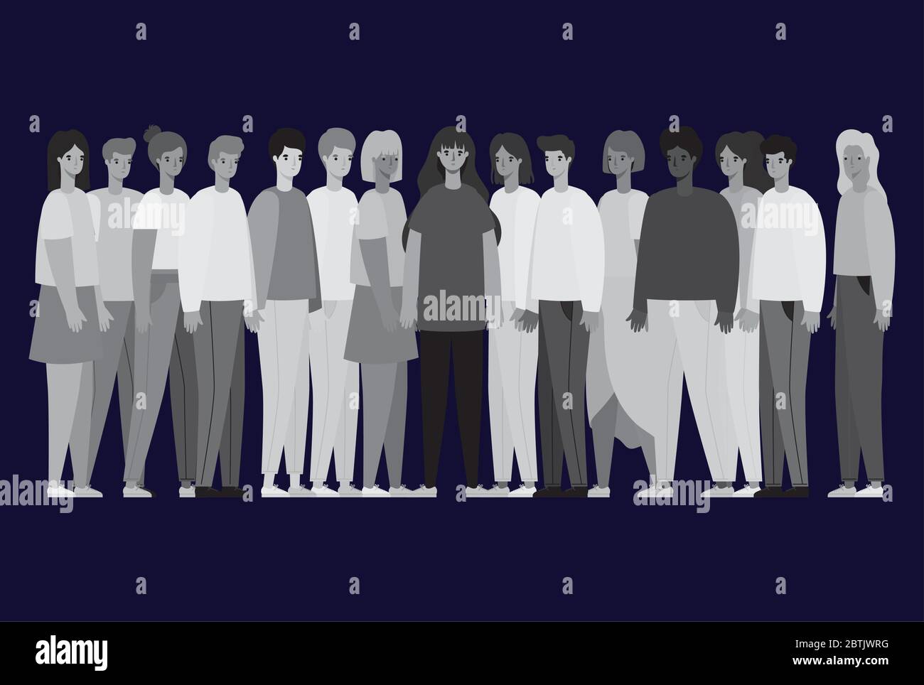 Women and men avatars in gray colors vector design Stock Vector Image ...