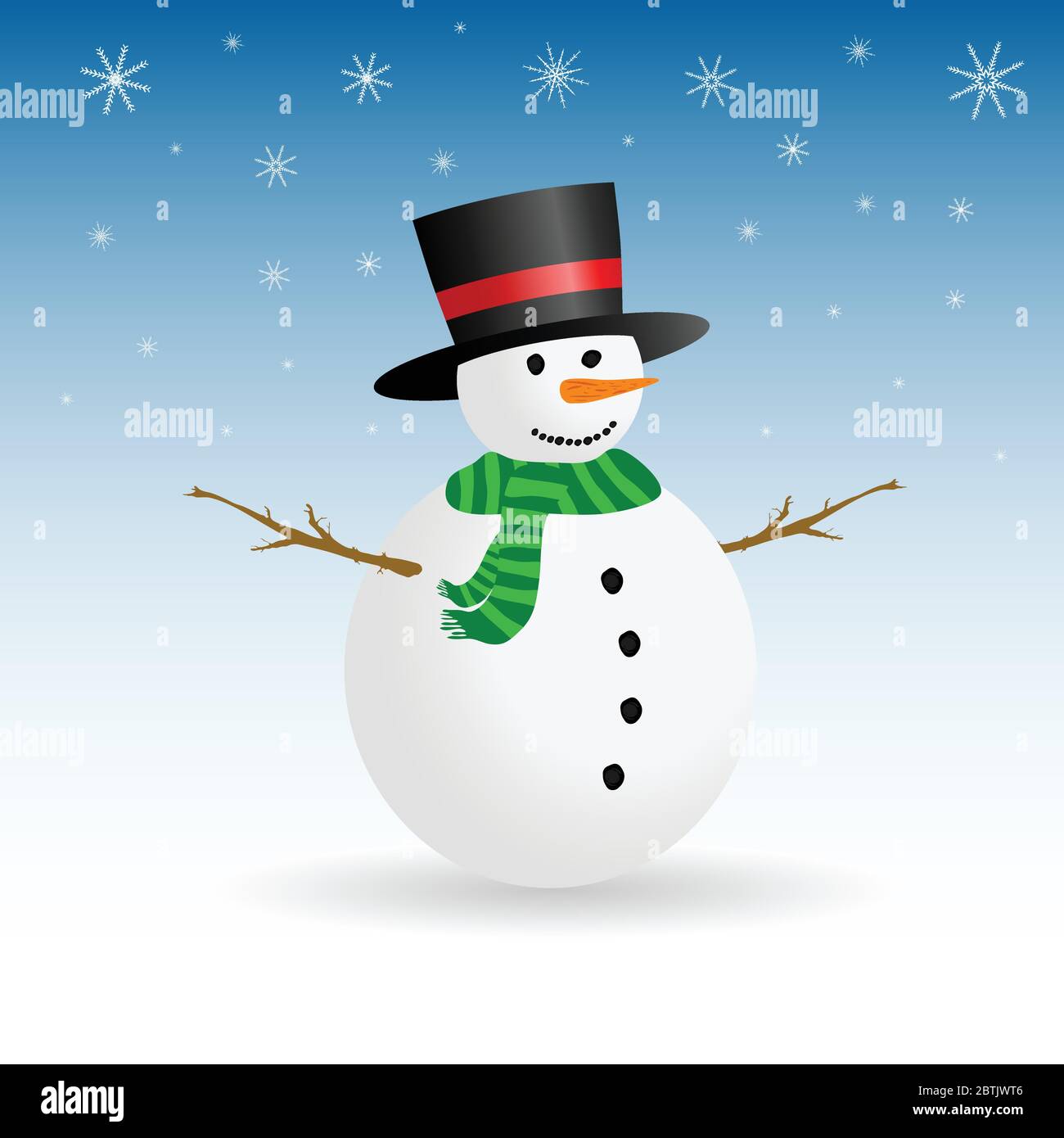 snowman winter color vector illustration Stock Vector Image & Art - Alamy