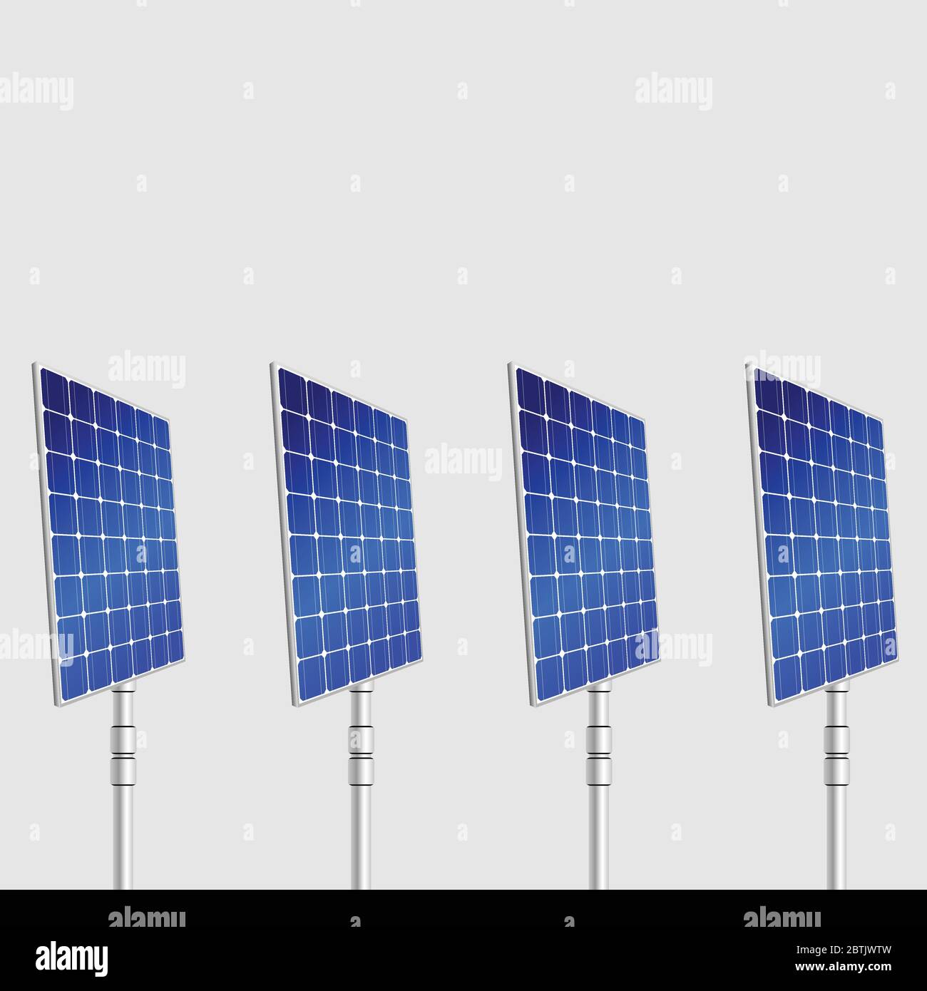 solar panel isolated on gray background vector illustration Stock ...