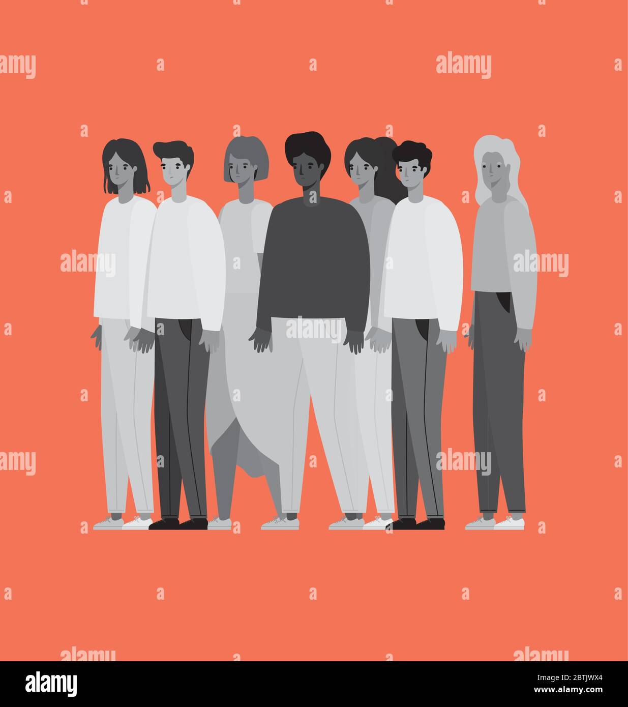 Women and men avatars in gray colors vector design Stock Vector Image ...