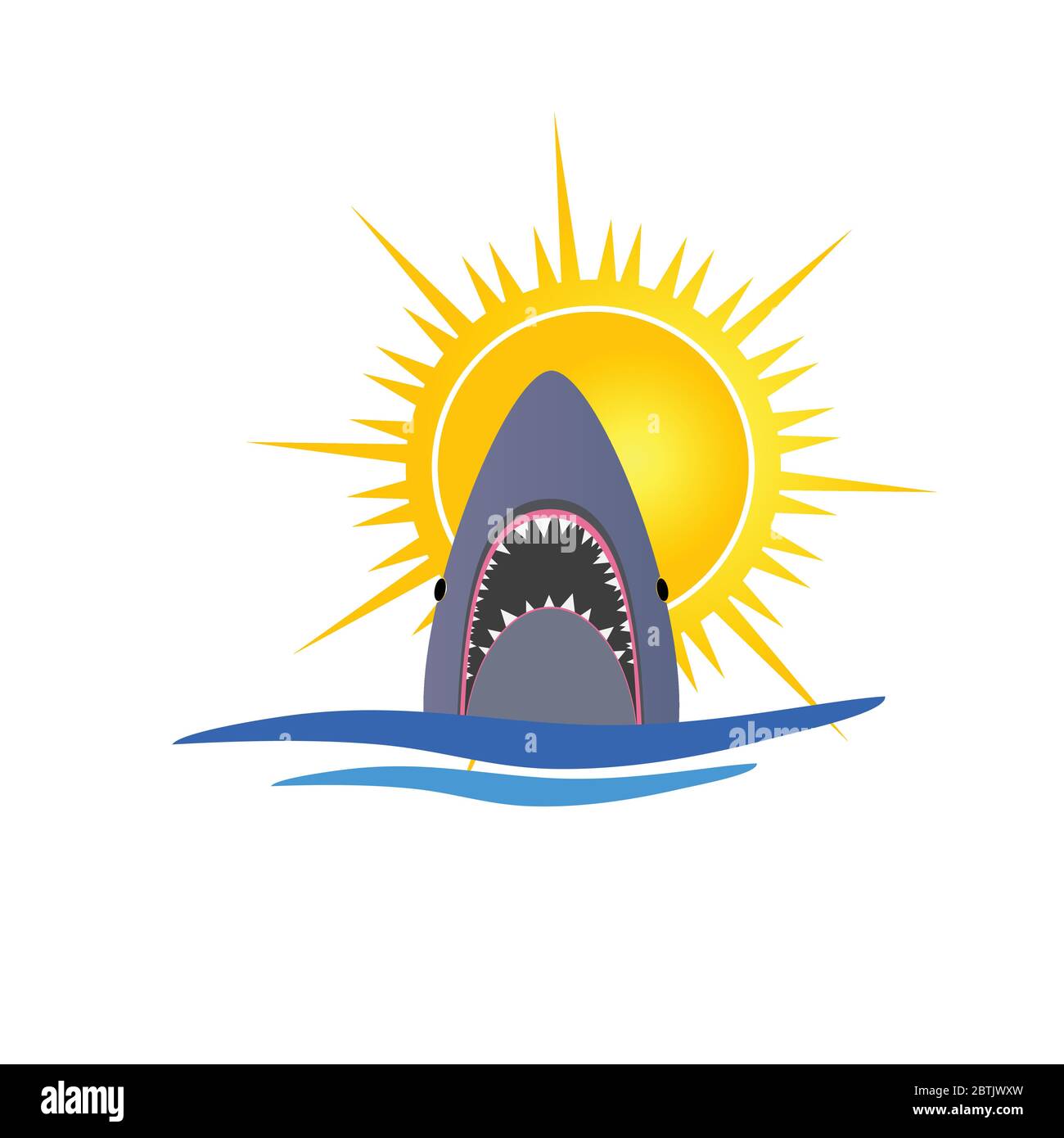 shark and sun vector illustration Stock Vector Image & Art - Alamy