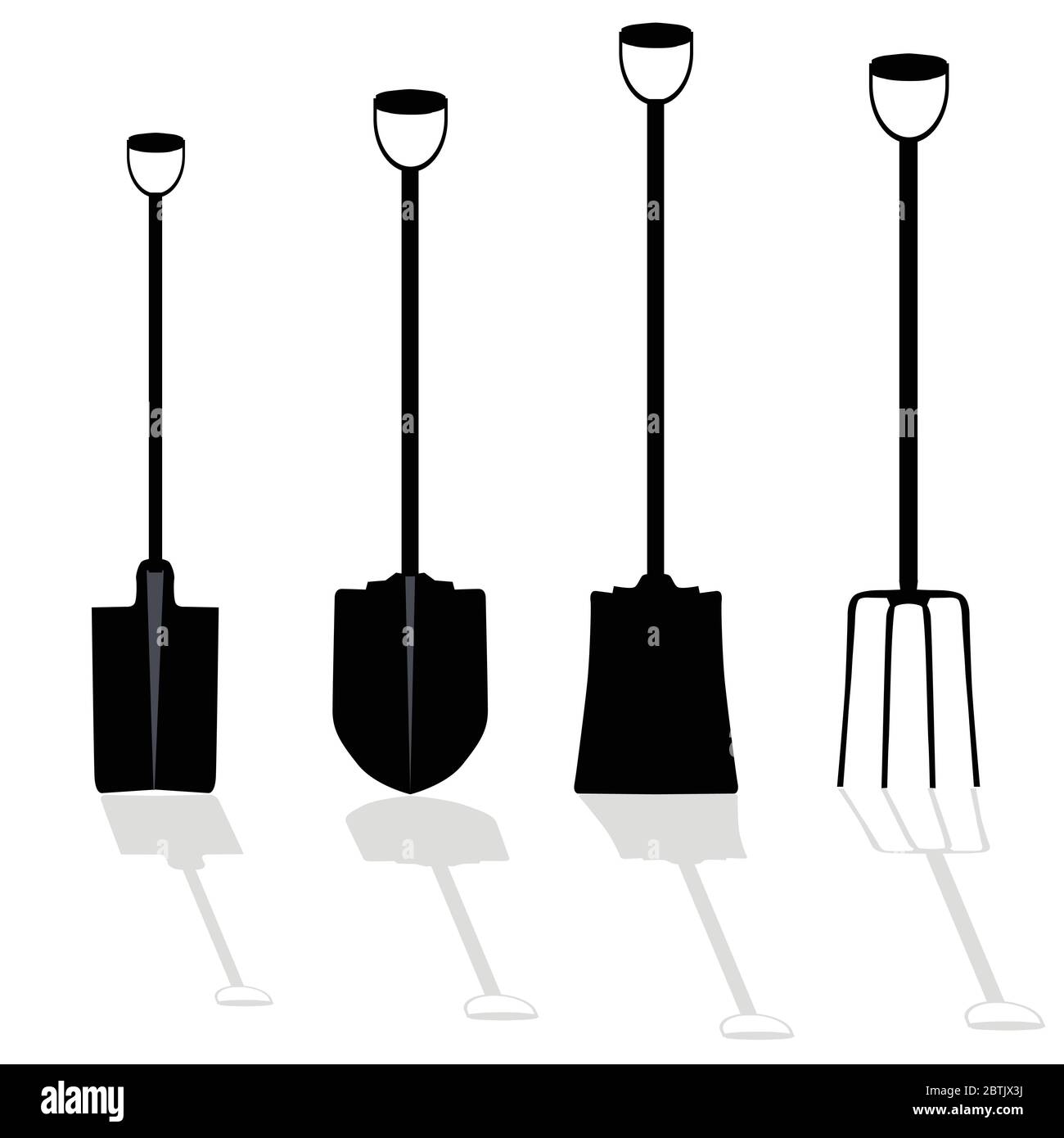 shovel art vector illustration on white background Stock Vector Image ...