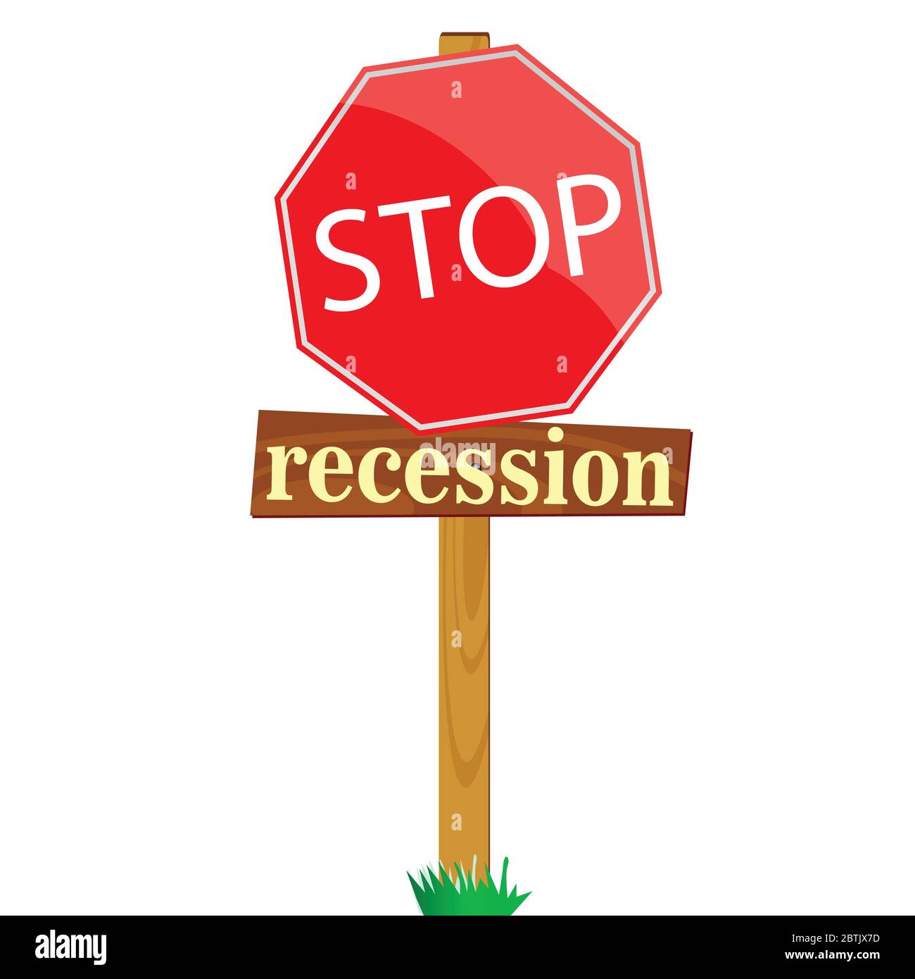 sign to stop recession vector illustration on white Stock Vector Image ...