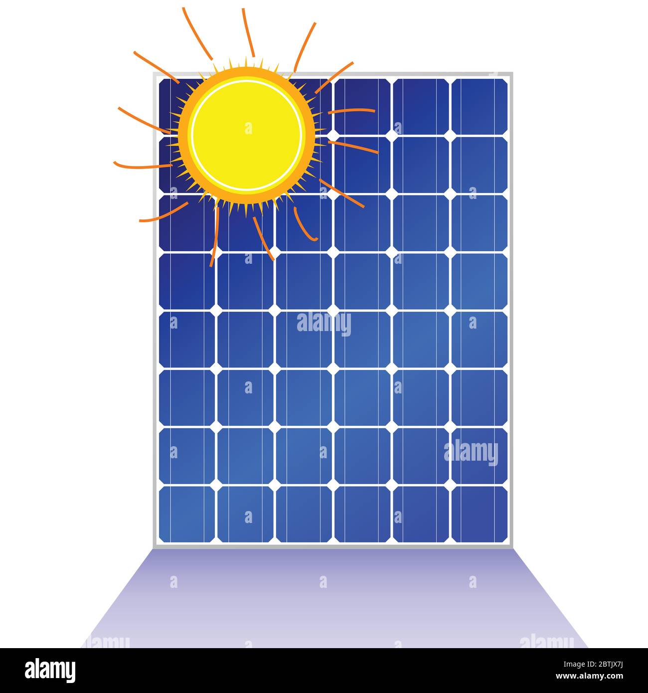 solar panel with sun vector illustration on white background Stock ...