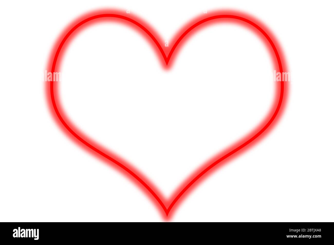 Red classic heart frame on white background Stock Photo - Alamy