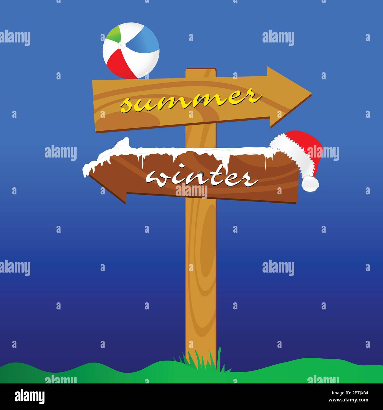 summer and winter signboard color vector illustration Stock Vector ...