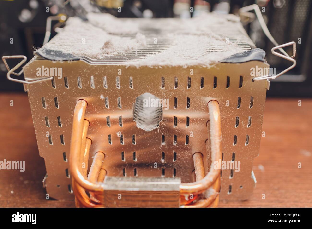 dirty computer case.Dust layer on the system unit.Time to clean your ...