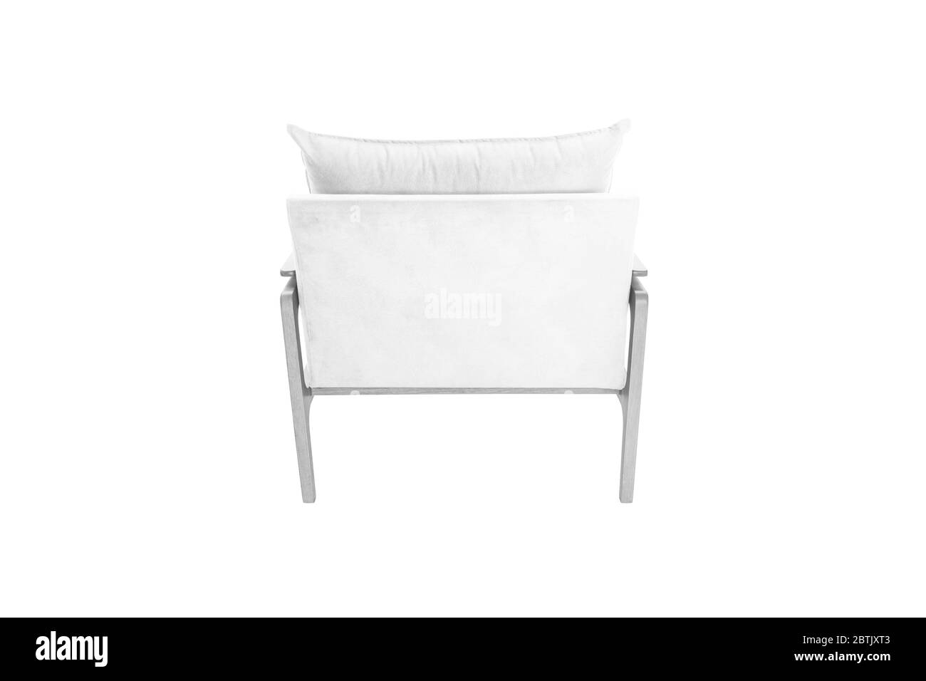 White armchair. Modern designer chair on white background. Texture ...