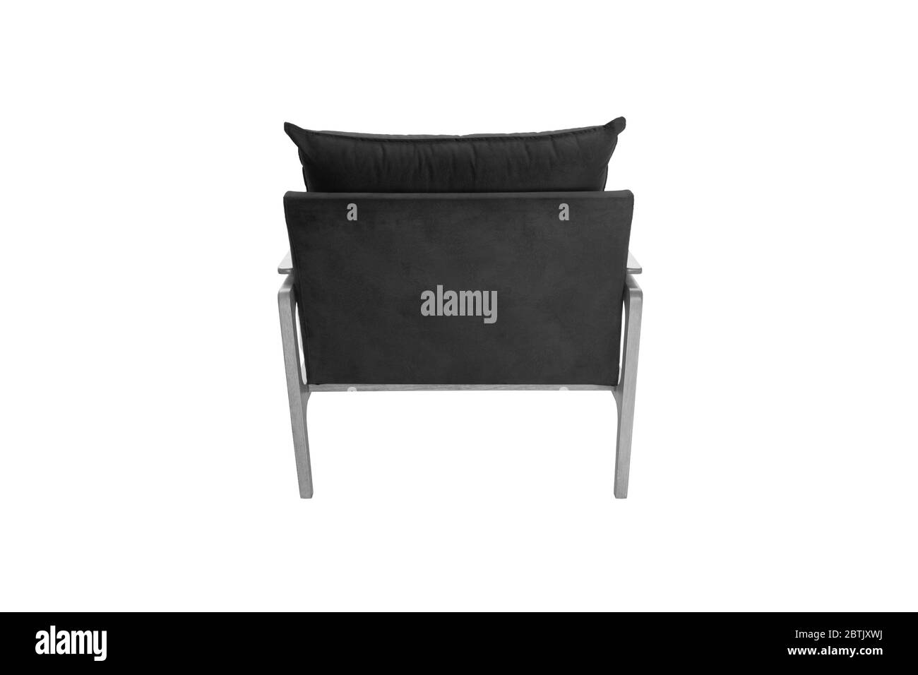 Black armchair. Modern designer chair on white background. Texture ...