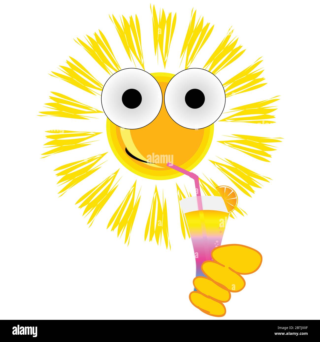 sun drink cocktail cartoon vector illustration Stock Vector Image & Art ...