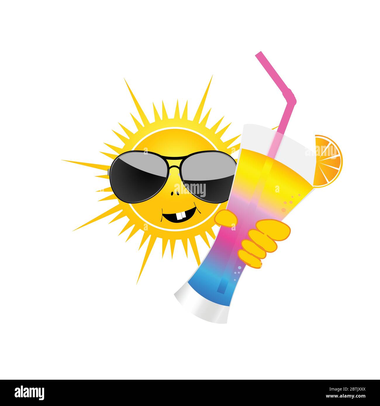 sun with cocktail art vector Stock Vector Image & Art - Alamy