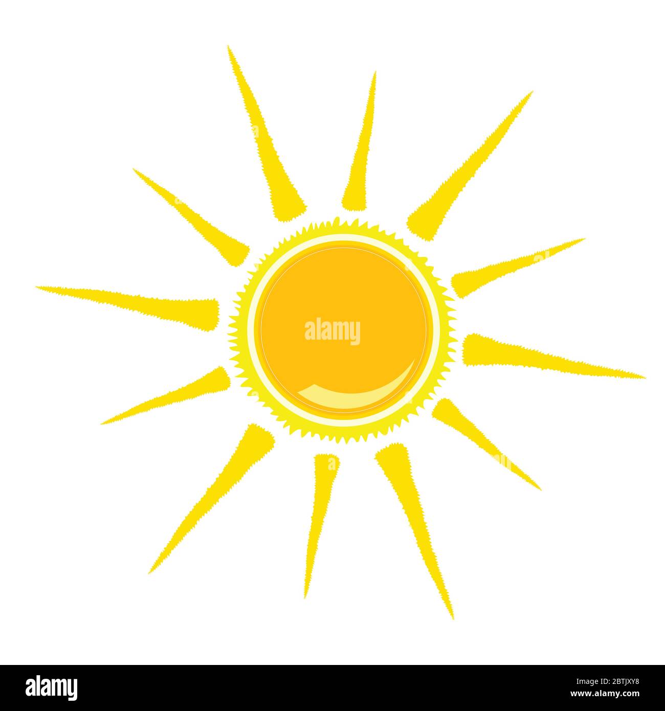 sun vector illustration yellow color on white background Stock Vector ...