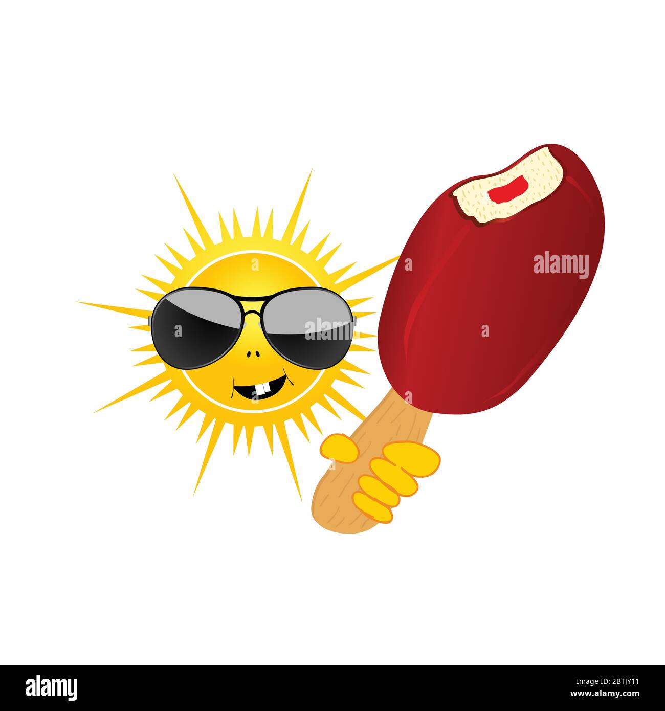 sun with ice cream art vector illustration Stock Vector Image & Art - Alamy