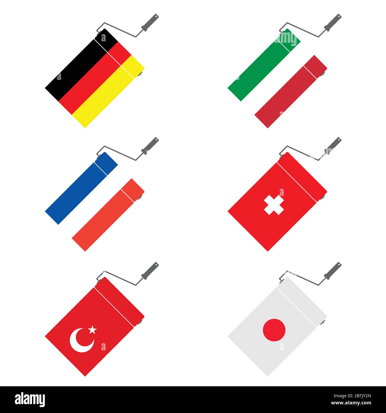 roller for painting with flags vector illustration Stock Vector Image ...