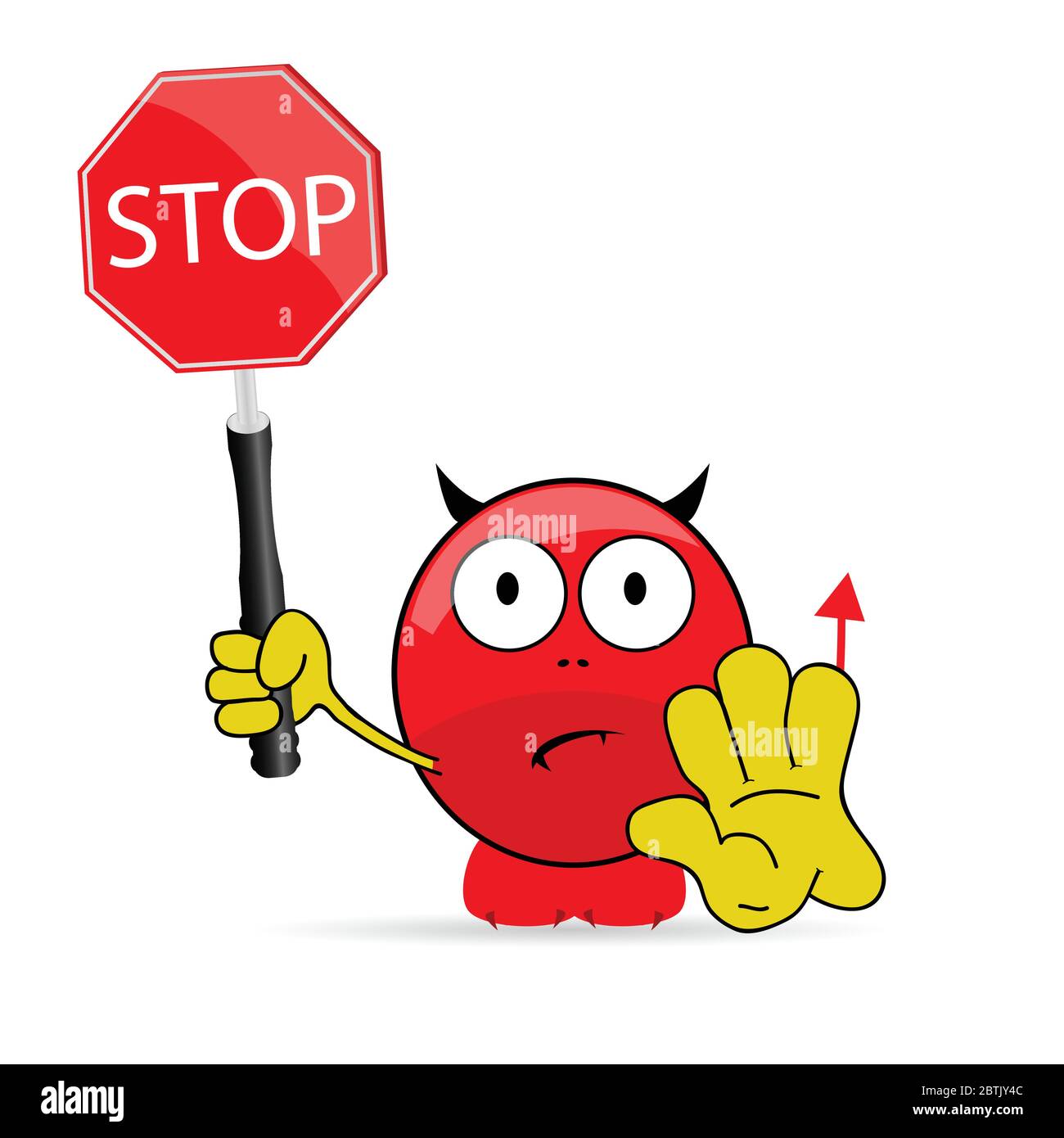 sweet and cute devil with sign stop vector Stock Vector Image & Art - Alamy