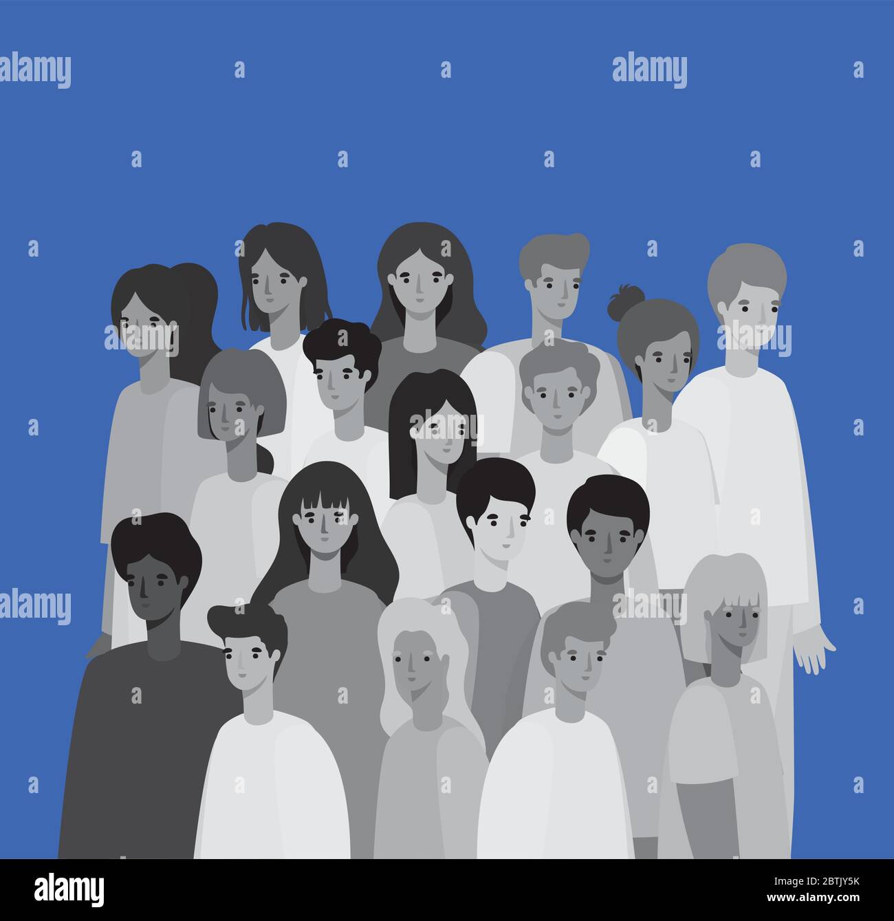 Women and men avatars in gray colors vector design Stock Vector Image ...