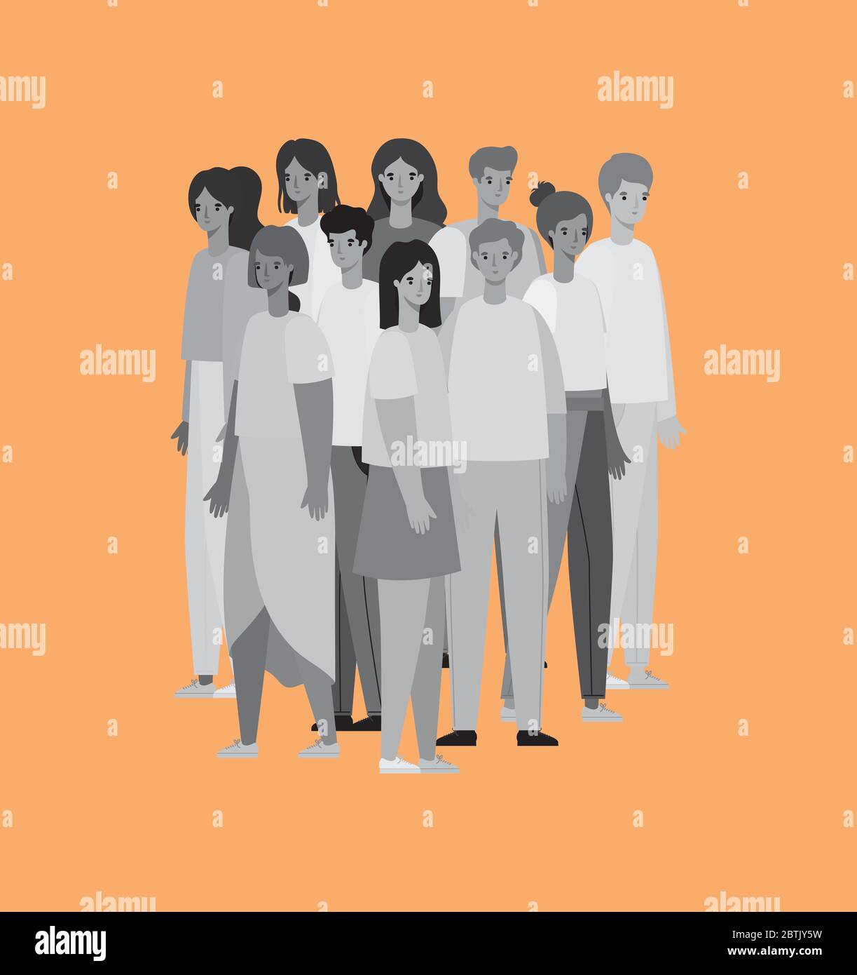 Women and men avatars in gray colors vector design Stock Vector Image ...