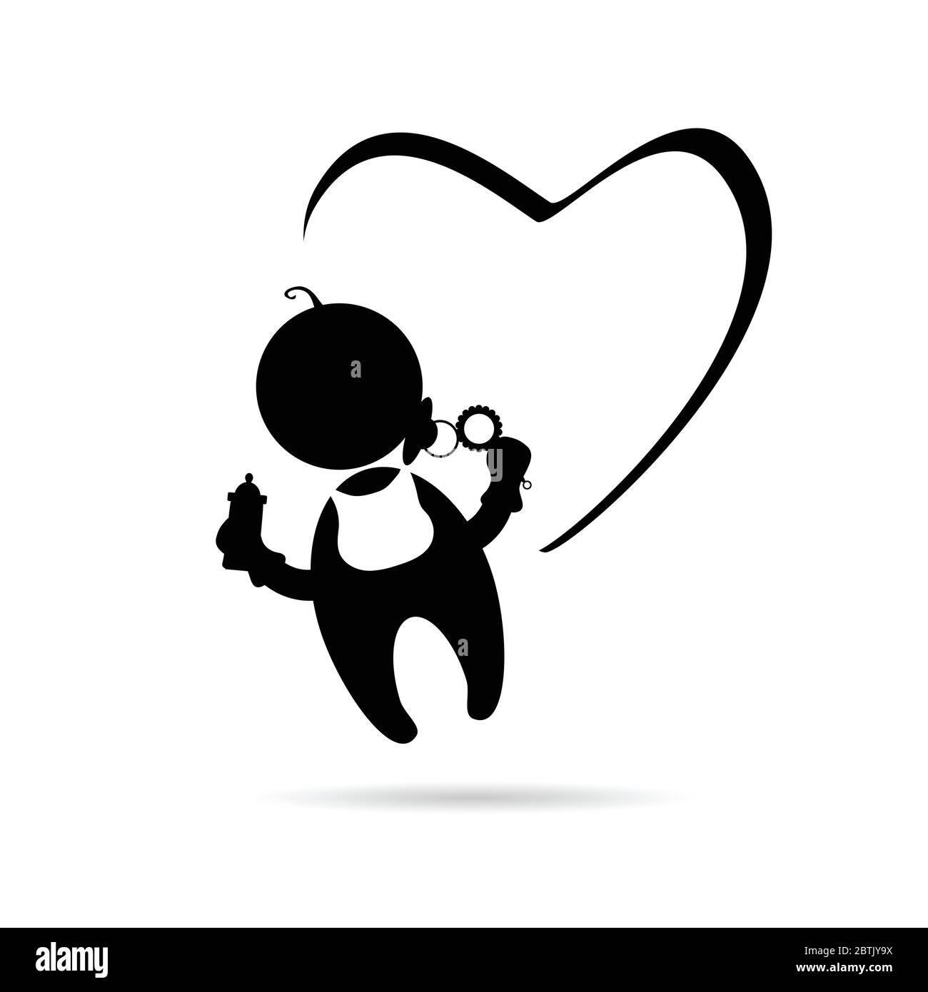 baby with heart icon vector illustration Stock Vector Image & Art - Alamy