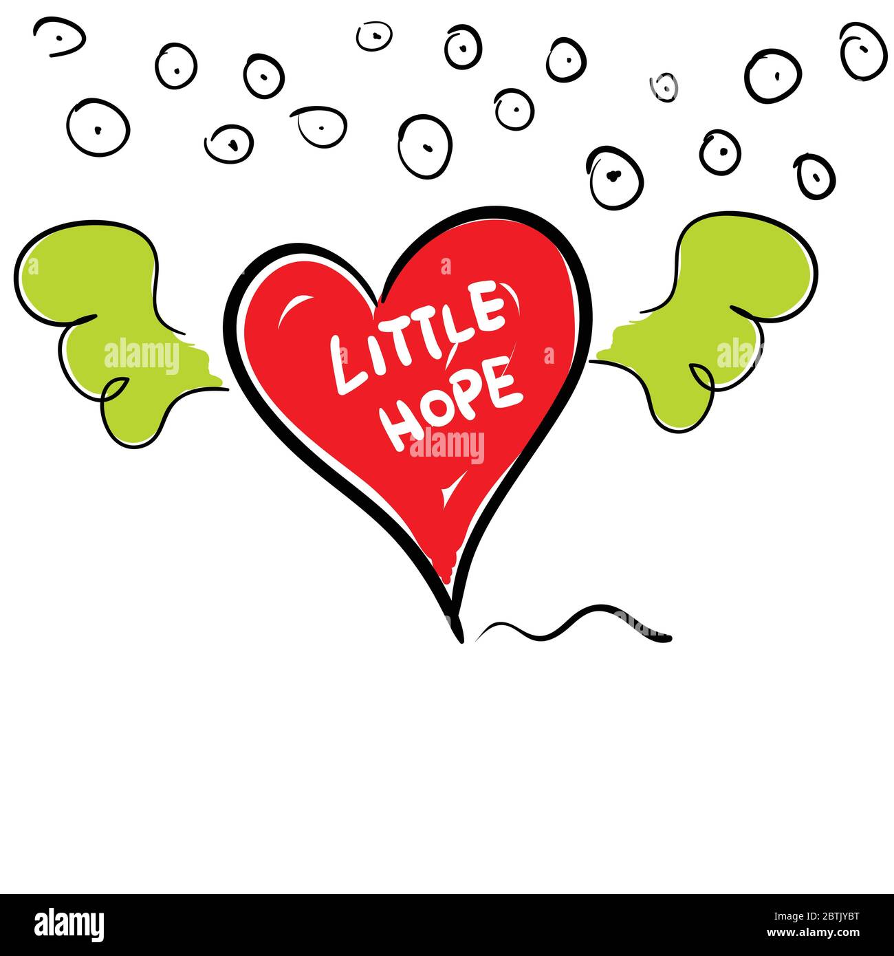 little hope in heart cartoon vector color illustration Stock Vector ...