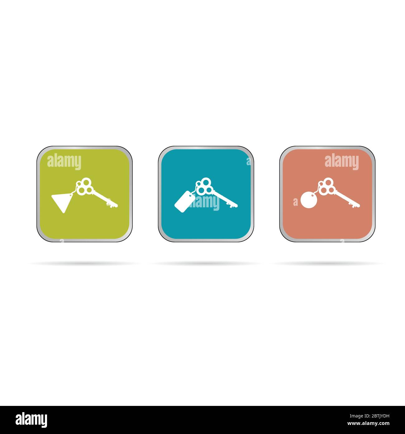 key icon vector color illustration on a sticker Stock Vector Image ...