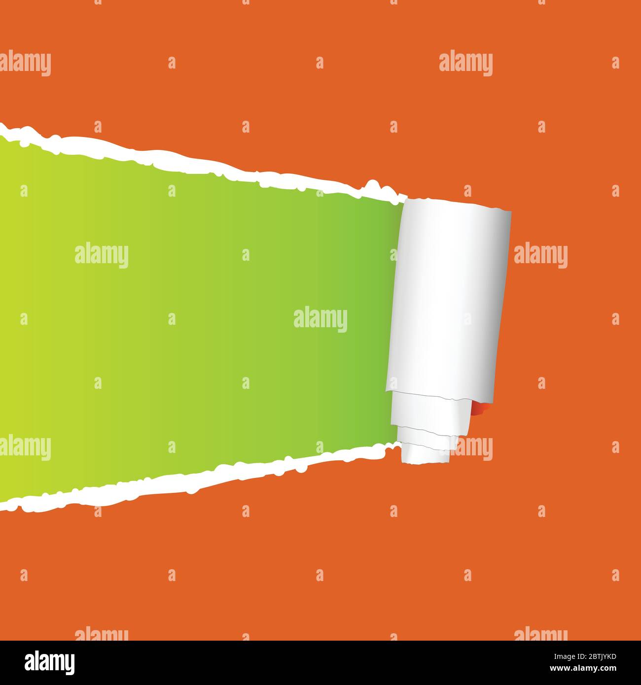 tearing paper vector illustration on a orange background Stock Vector ...