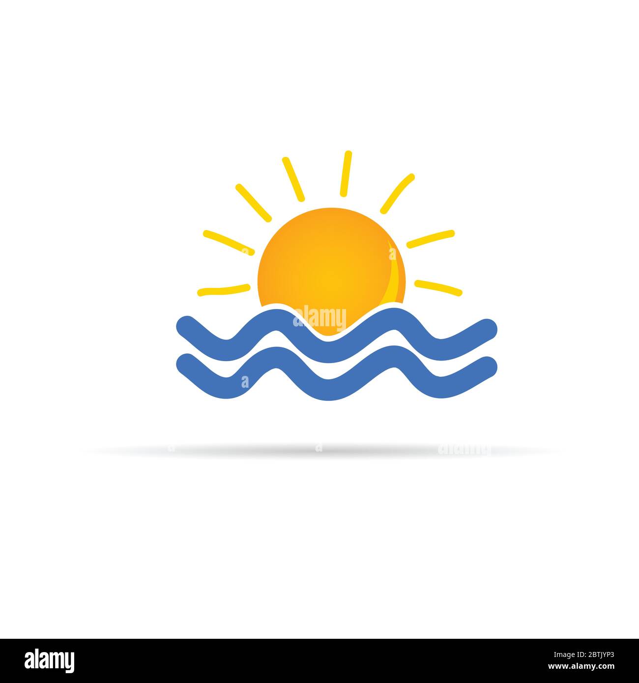 sun and sea icon color vector illustration Stock Vector Image & Art - Alamy