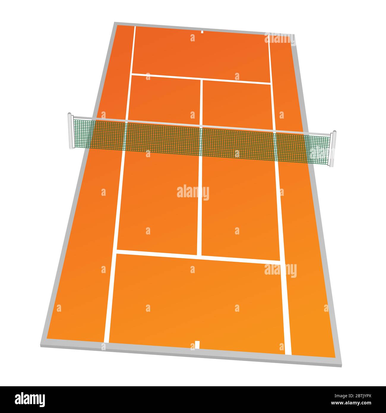 tennis court in orange color illustration art vector Stock Vector Image ...