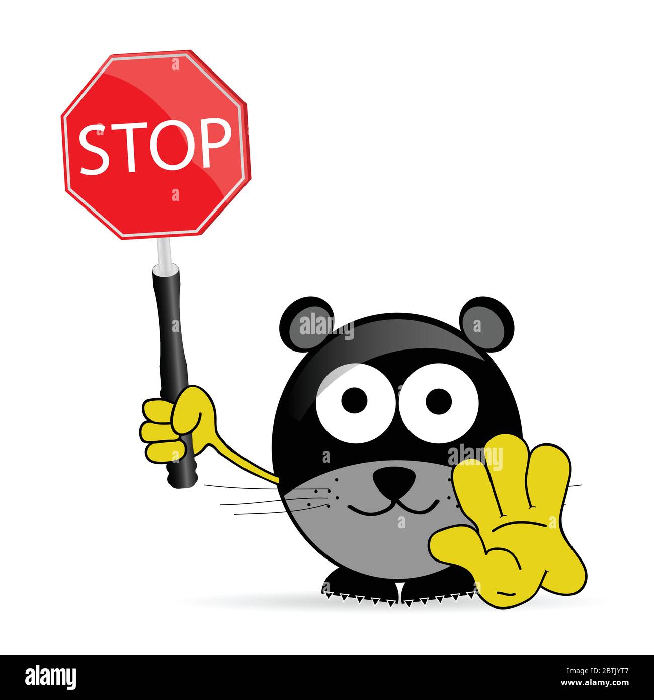 sweet and cute mouse with sign stop vector Stock Vector Image & Art - Alamy