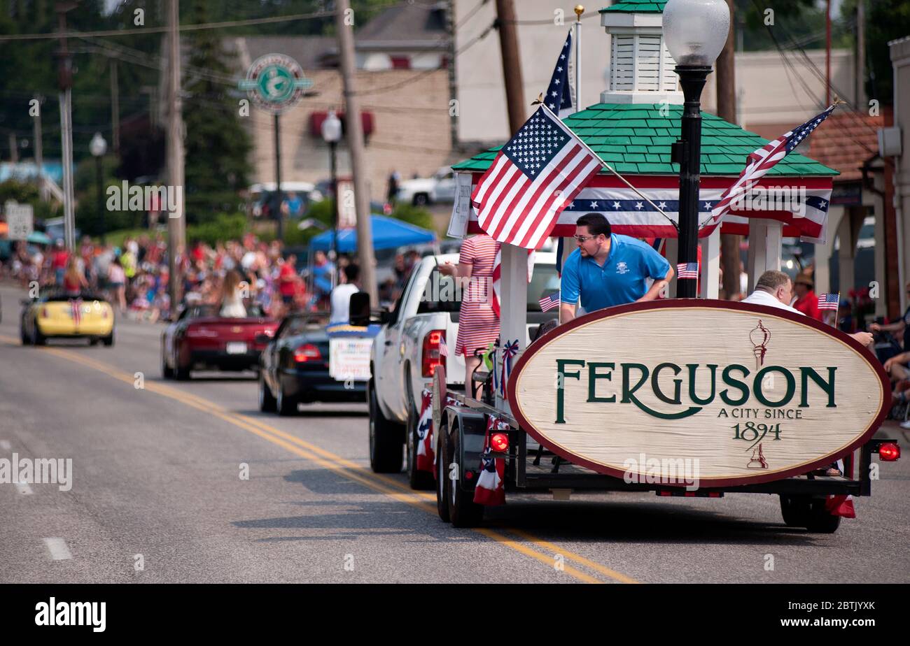 Ferguson, Missouri USA celebrates July 4, 2015, almost one year after ...