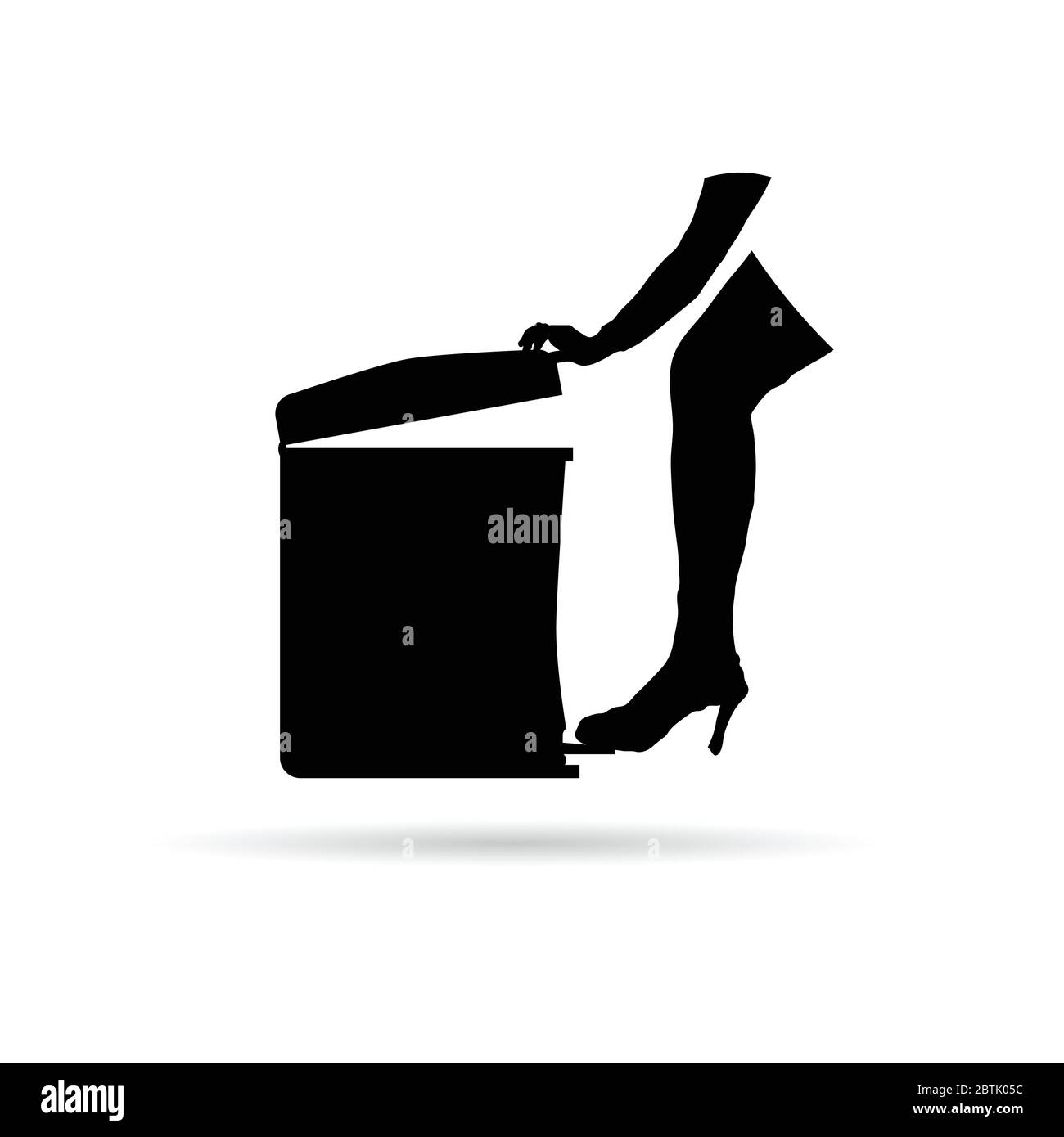 trash can vector with female foot art illustration Stock Vector Image ...