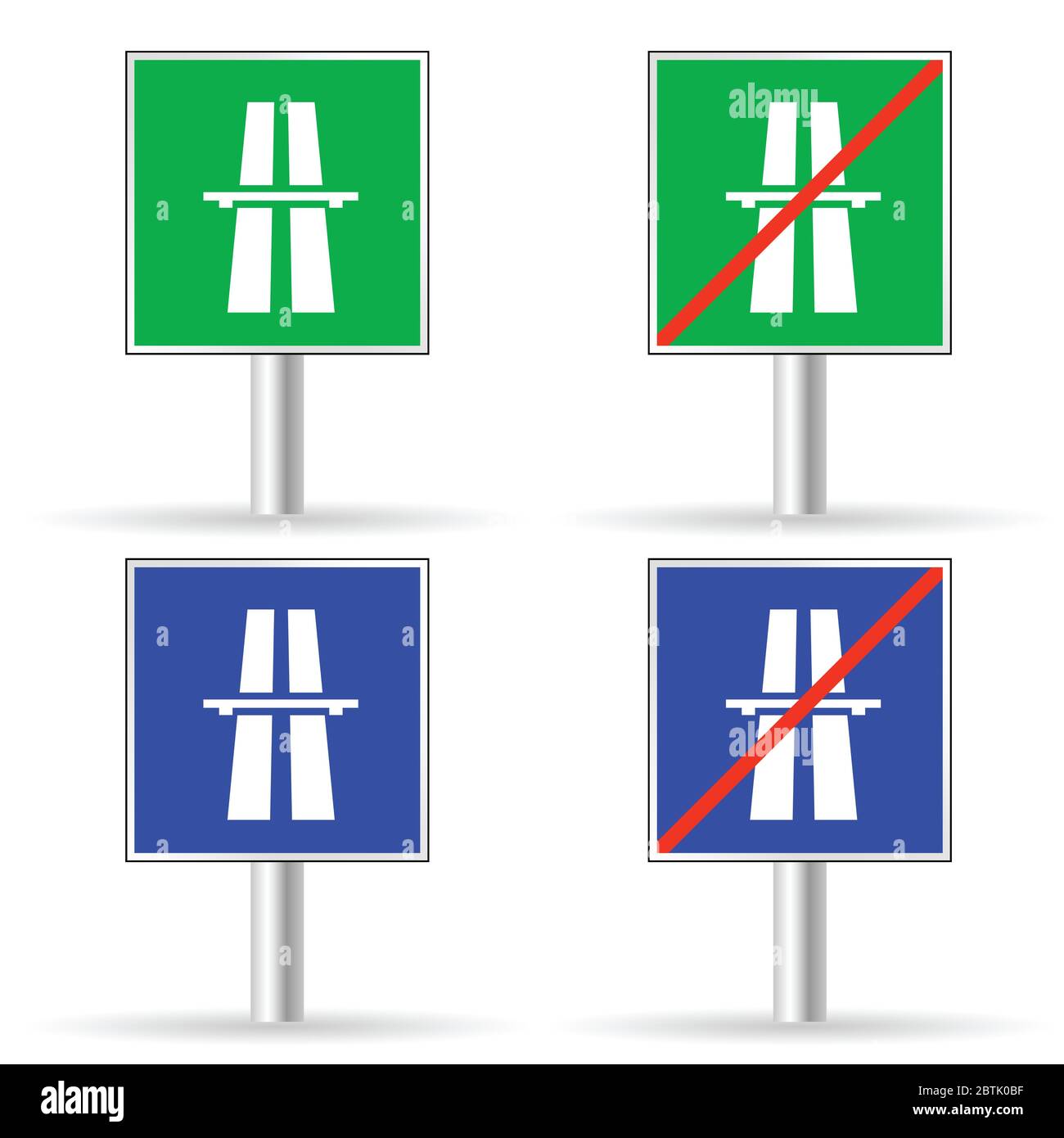 traffic sign freeway color vector illustration on a white Stock Vector ...