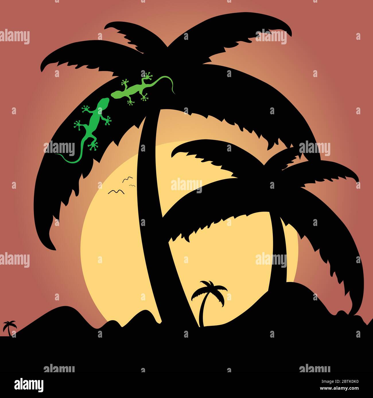 Lizard palm Stock Vector Images - Alamy