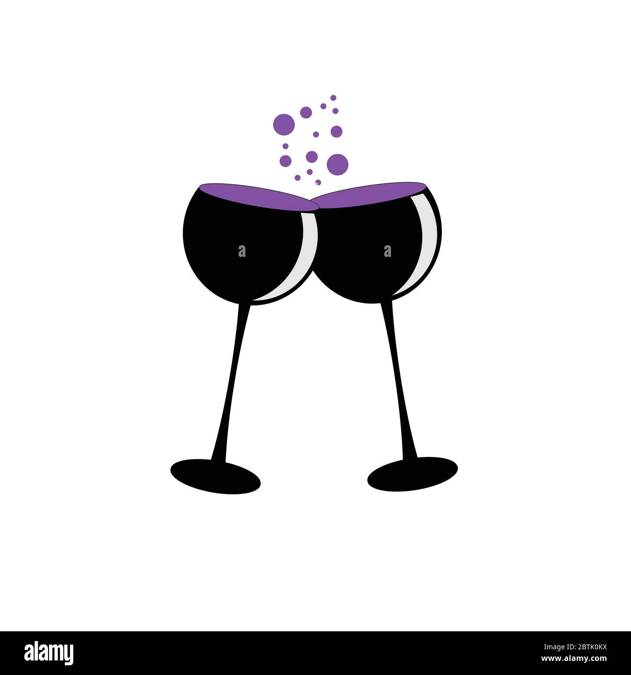 Champagne Glasses Toasting Stock Vector Images Alamy