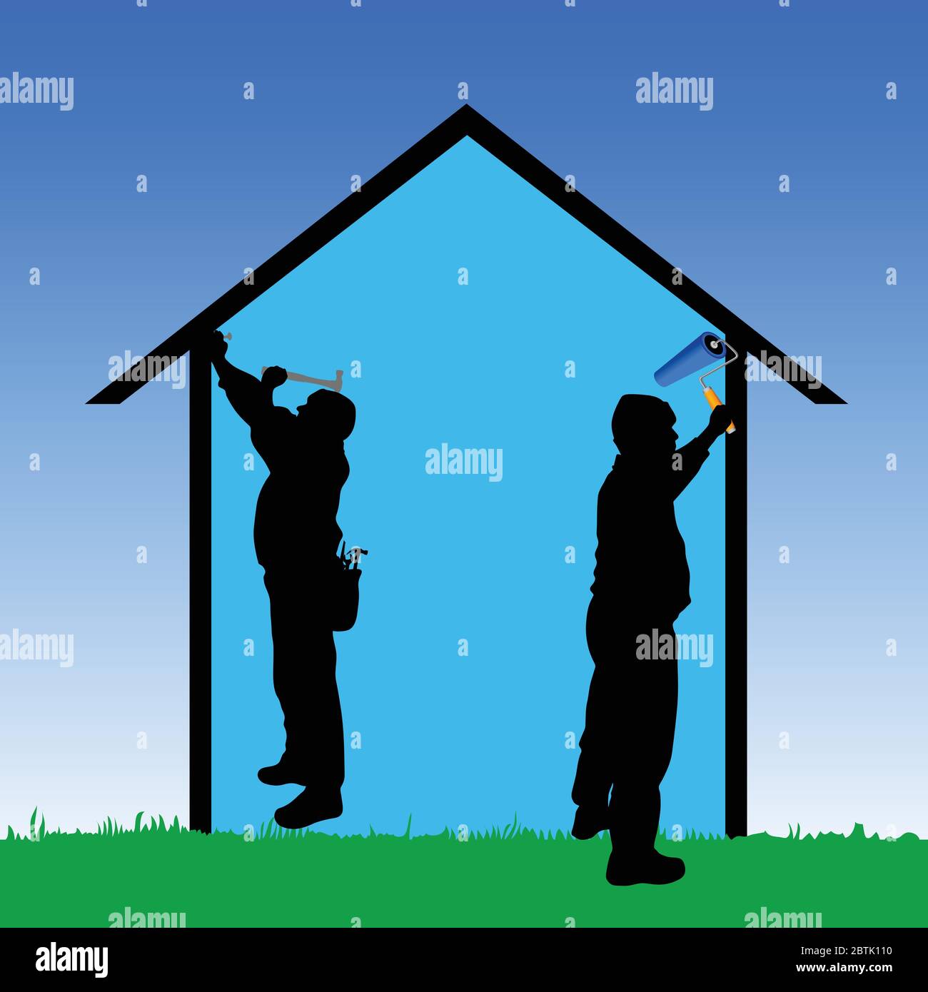 workers repair the house vector illustration Stock Vector Image & Art ...