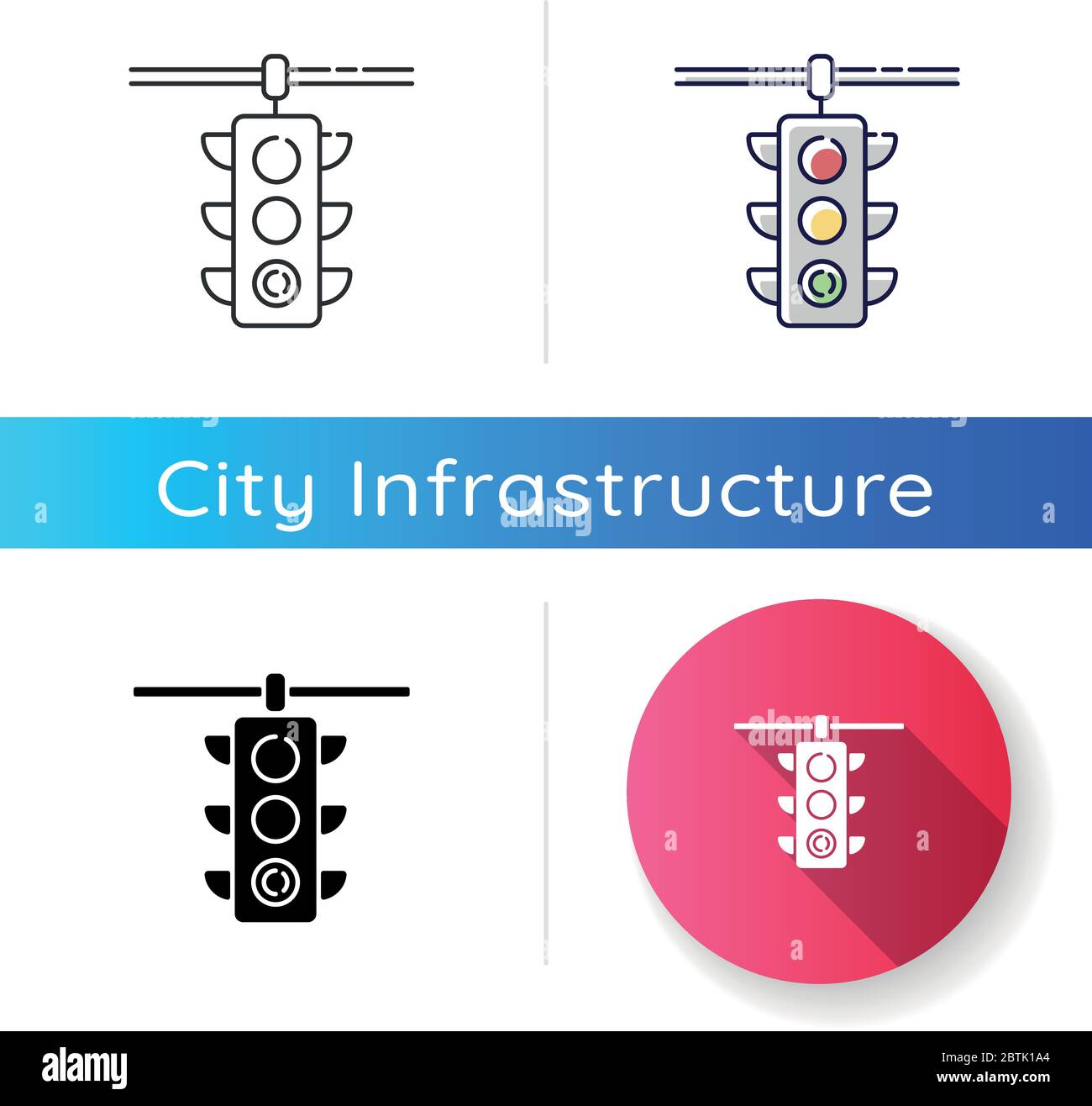 Intersection traffic lights junction Stock Vector Images - Alamy