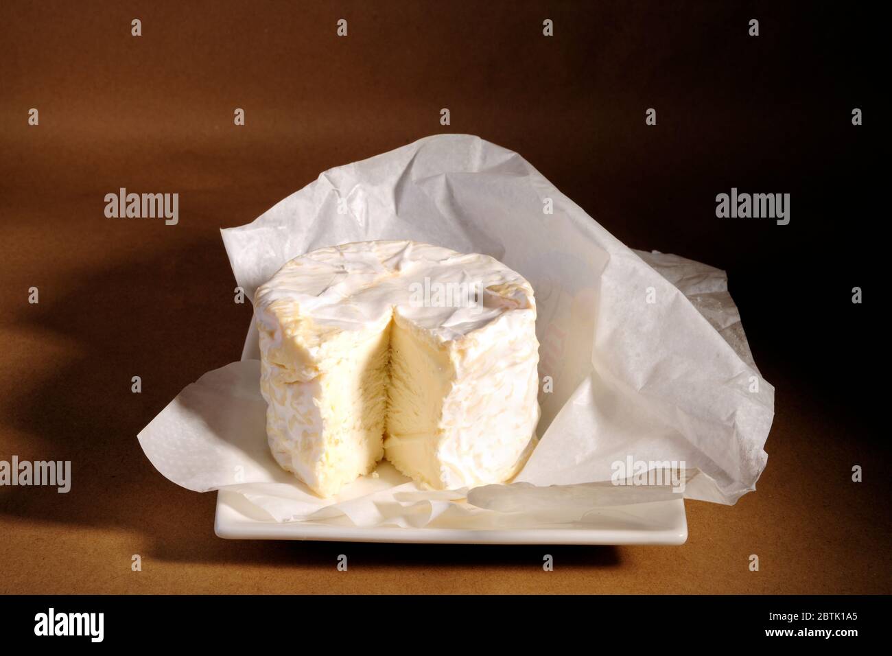 soft white creamy french cheese Stock Photo - Alamy