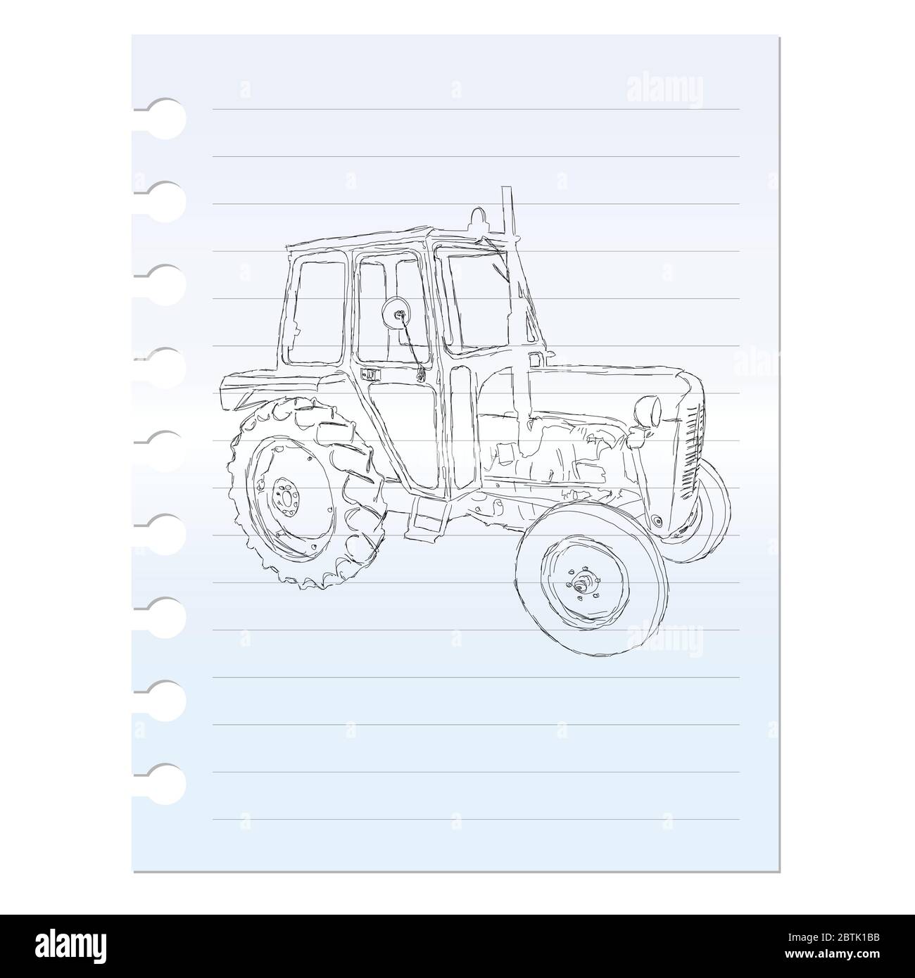 Tractor machine working in field Stock Vector Images - Alamy