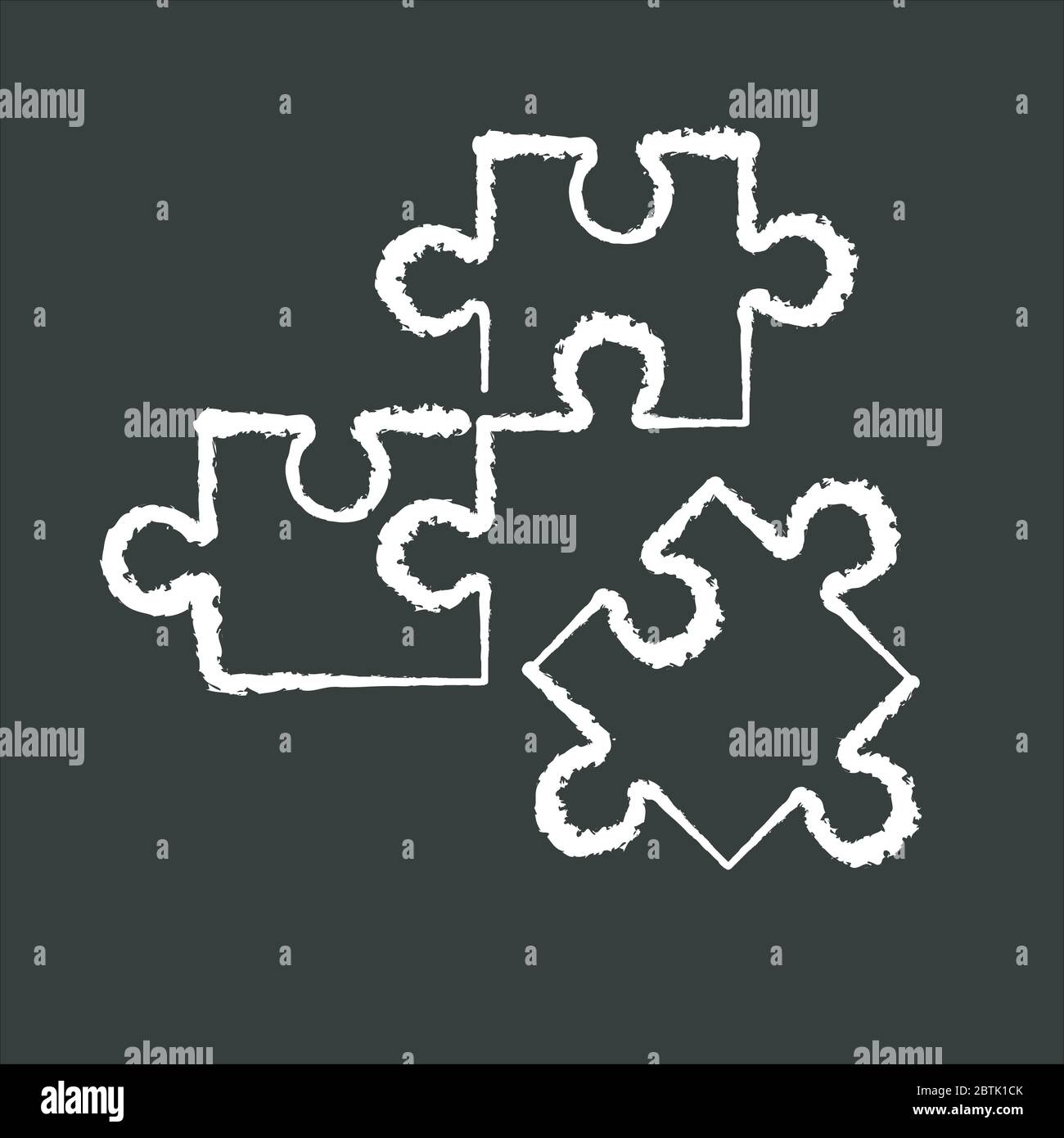 White puzzle black contour Black and White Stock Photos & Images - Alamy