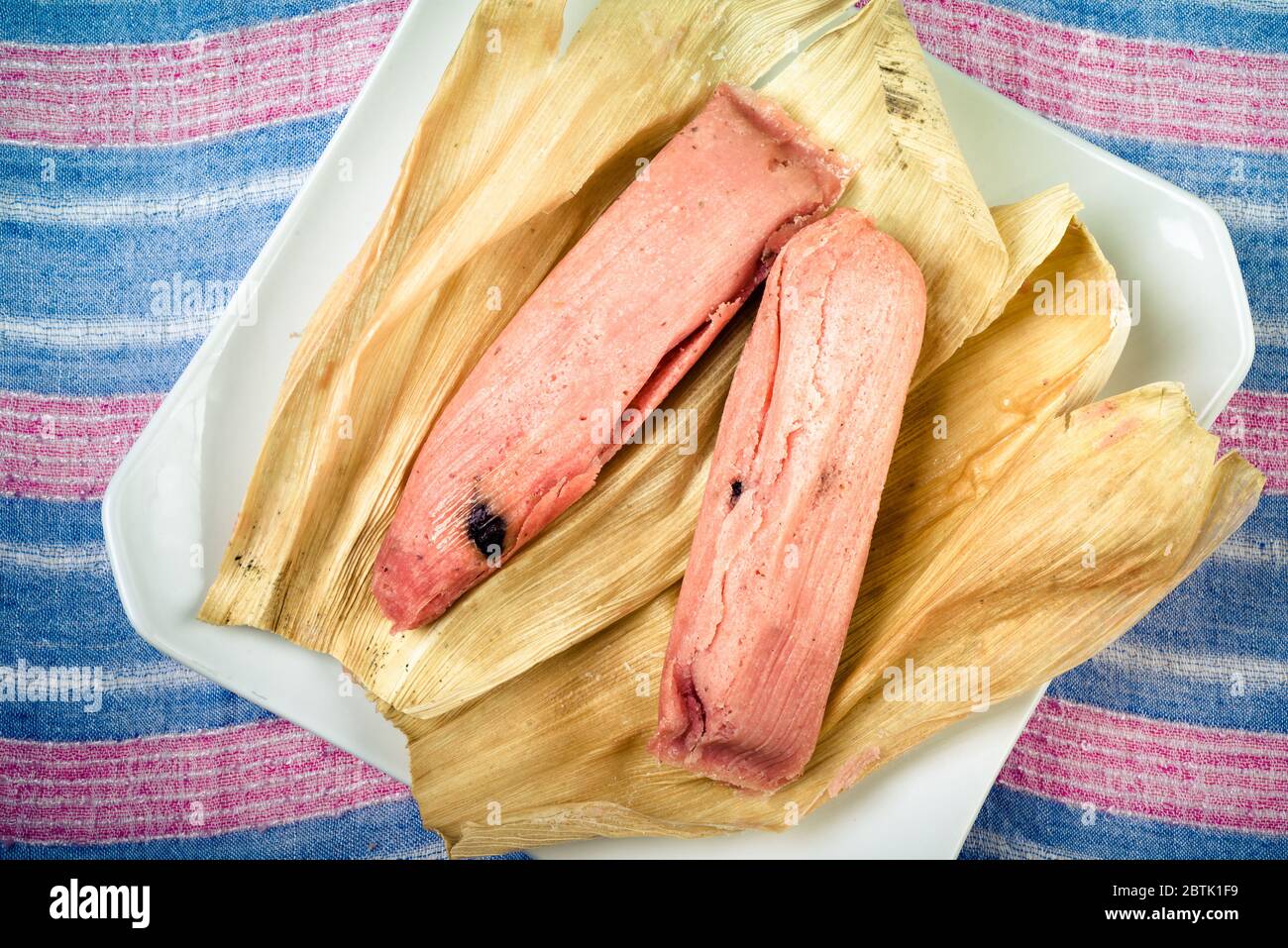 Sweet Tamale, Mexican dish made with corn dough with raisin and ...