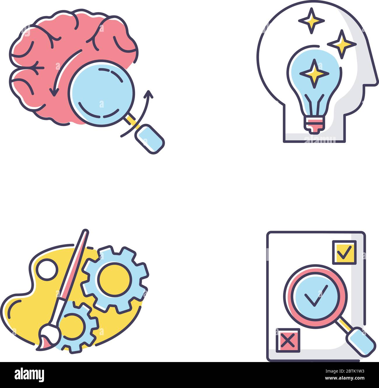 Logical mind RGB color icons set Stock Vector Image & Art - Alamy