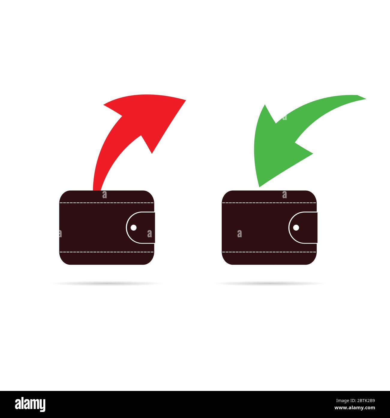 wallet with red and green arrow vector illustration Stock Vector Image ...