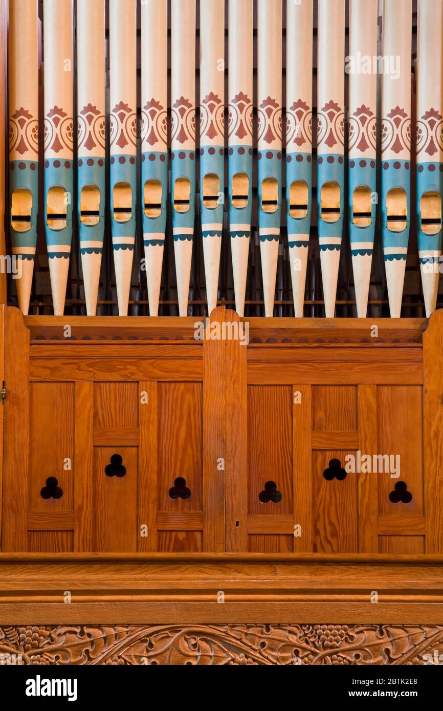Organ in Christchurch Cathedral, Port Stanley, Falkland Islands (Islas ...