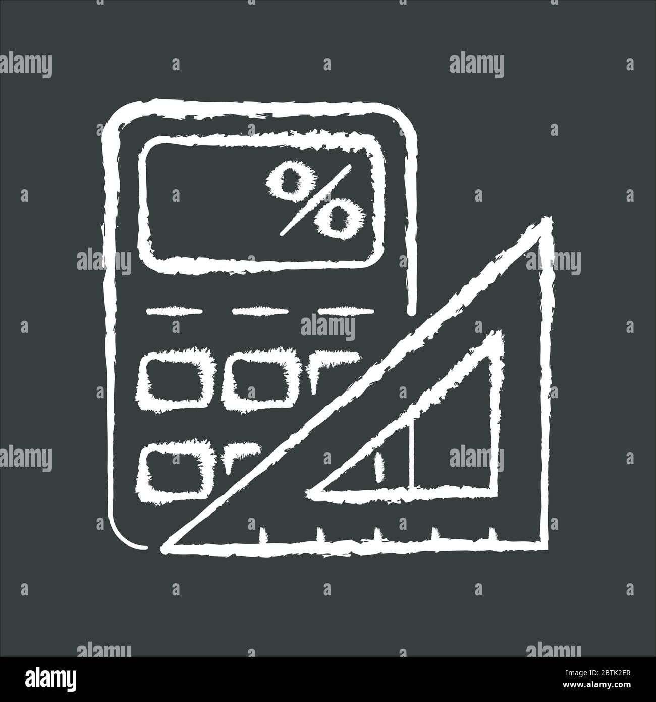 Mathematics chalk white icon on black background Stock Vector Image ...