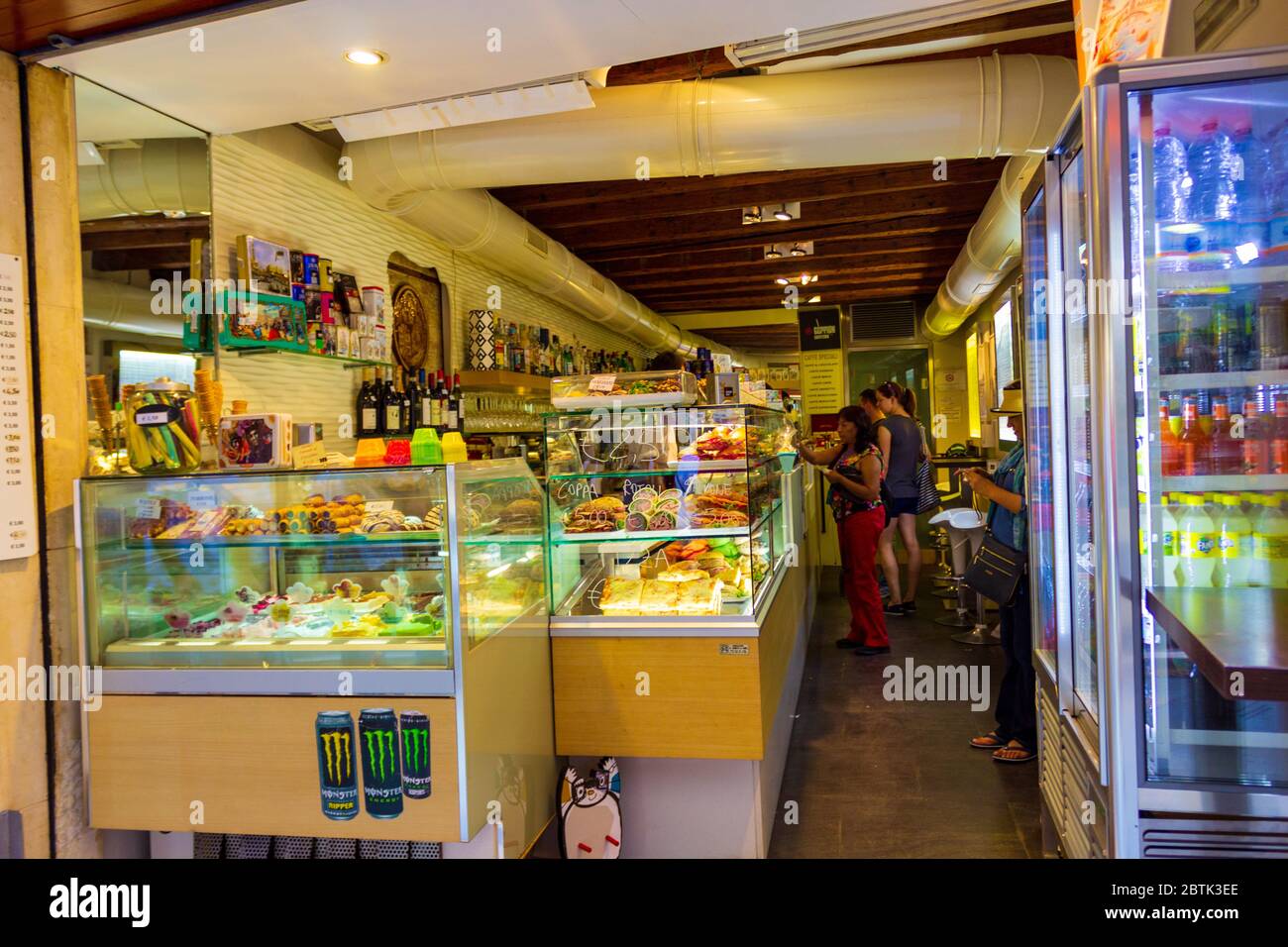 Typical snack shop at Merceria Orologio street in the Old town of ...