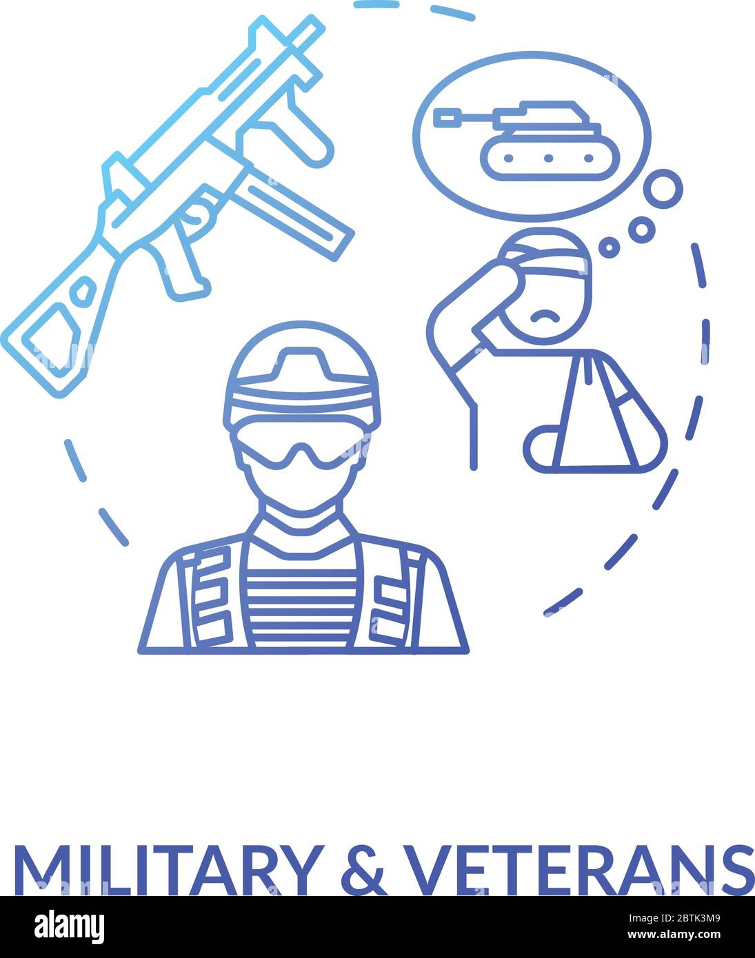Military and veterans social service concept icon Stock Vector Image ...