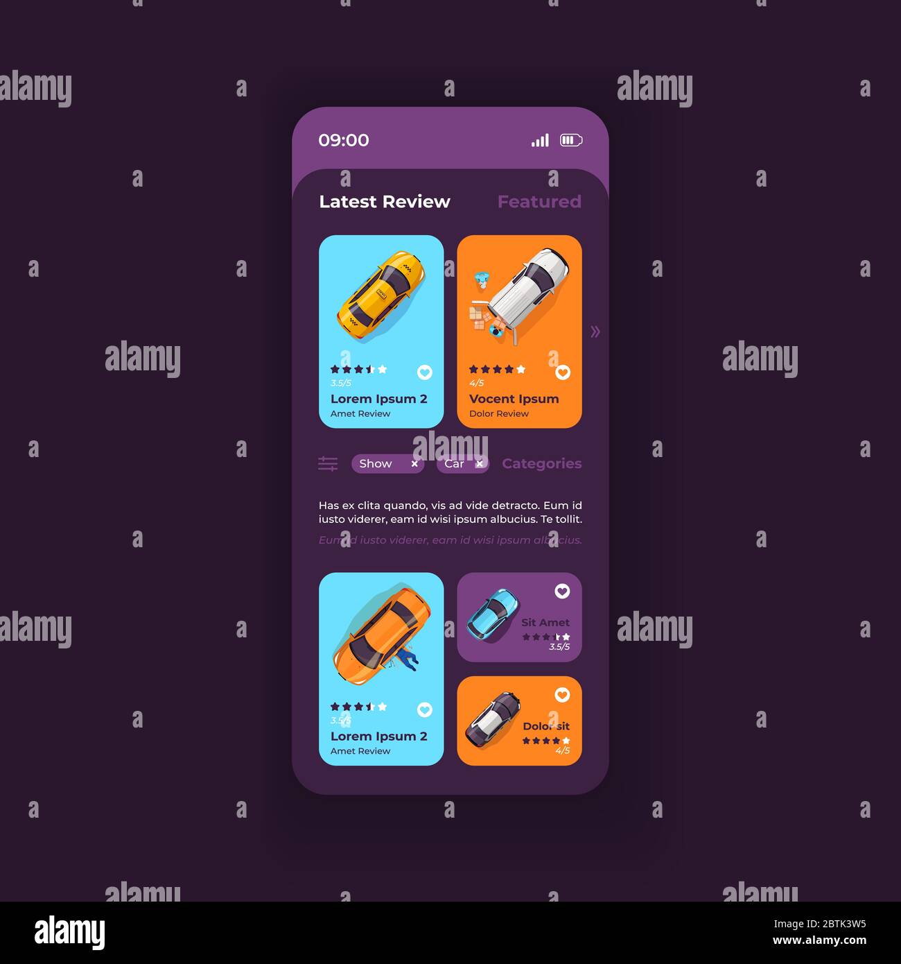 Auto reviews smartphone interface vector template Stock Vector Image ... Auto reviews smartphone interface vector template Stock Vector Image ...